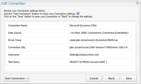connecting querysurge to microsoft dynamics crm with the cdata jdbc