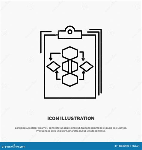 Clipboard Business Diagram Flow Process Work Workflow Line Icon