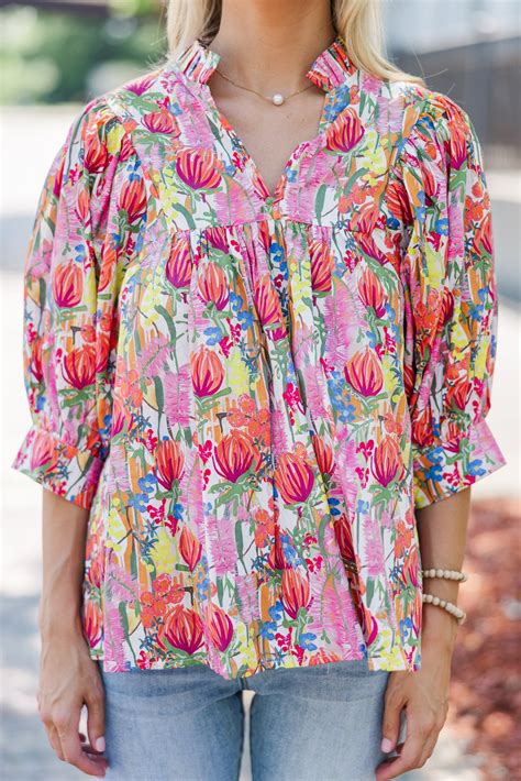 Grow This Way Pink Floral Blouse Shop The Mint