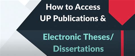 How To Access Up Publications And Electronic Theses Dissertations The University Library
