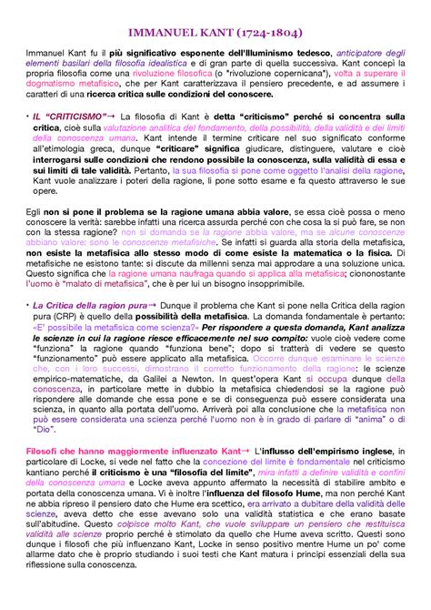Appunti Esaustivi Sul Filosofo Immanuel Kant Appunti Di Filosofia