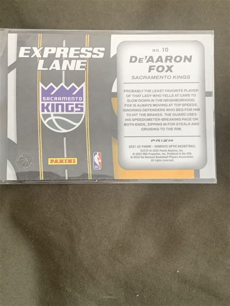 2021 22 Panini Donruss Optic Express Lane Purple Prizm 10 Deaaron