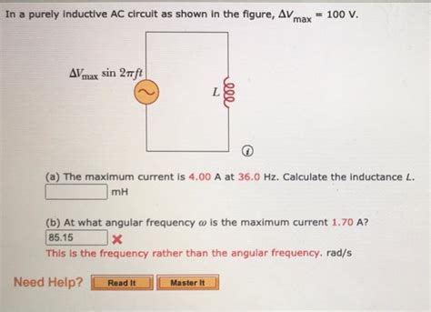 Solved In A Purely Inductive AC Circuit As Shown In The Chegg