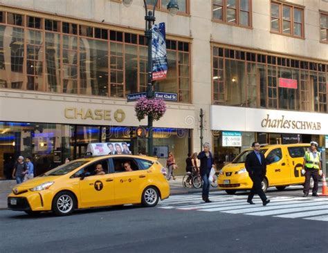 Taxis On 42nd Street Near Grand Central Terminal New York City NYC