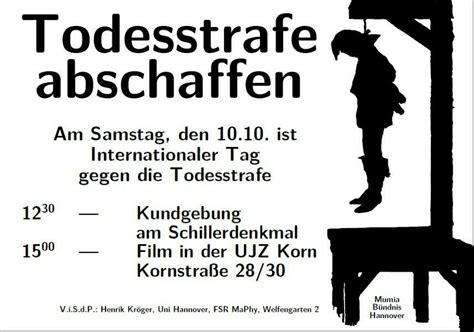 Todesstrafe Abschaffen Internationaler Tag Gegen Die Todesstrafe