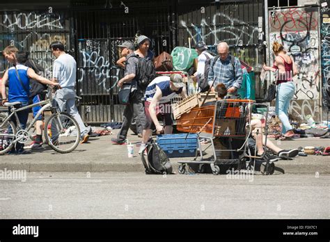 Hastings Street Downtown Eastside Vancouver British Columbia Stock