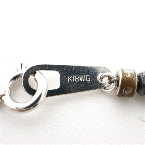 代購代標第一品牌－樂淘letao－30 0ct ☆〈天然ブラックダイヤモンドネックレス〉m 30 00ct K18wg 45 5cm 7