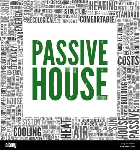 Passive House Concept Vector Illustration Word Cloud Isolated On A White Background Stock Vector