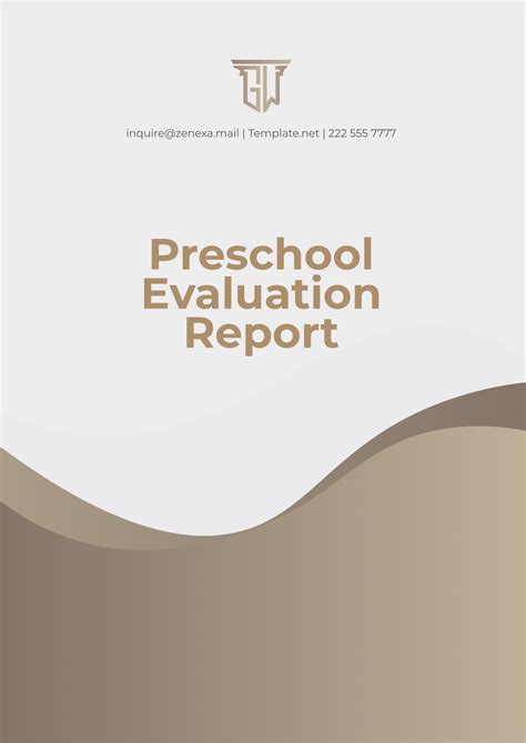 Free Professional Preschool Evaluation Report Template To Edit Online