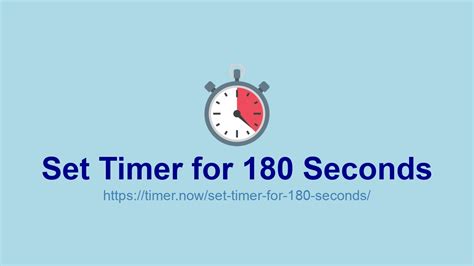 Set Timer For 180 Seconds Timernow