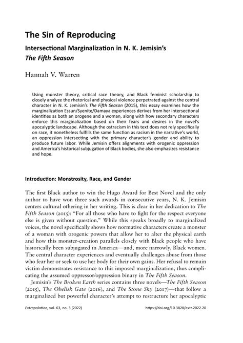 Pdf The Sin Of Reproducing Intersectional Marginalization In N K
