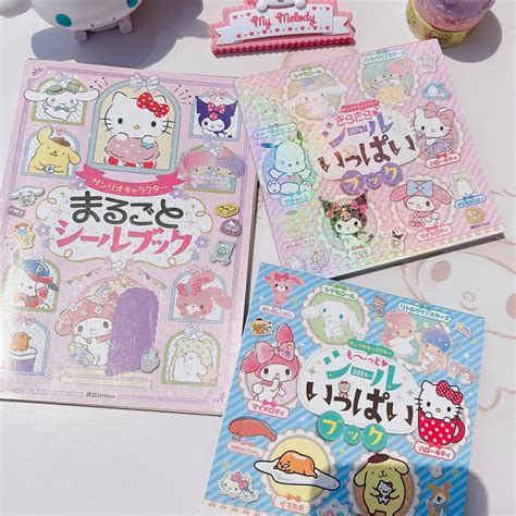 三麗鷗 24 張 Sanrio 剪貼簿貼紙書可愛卡通激光閃光貼紙 Diy 日記日記裝飾 蝦皮購物