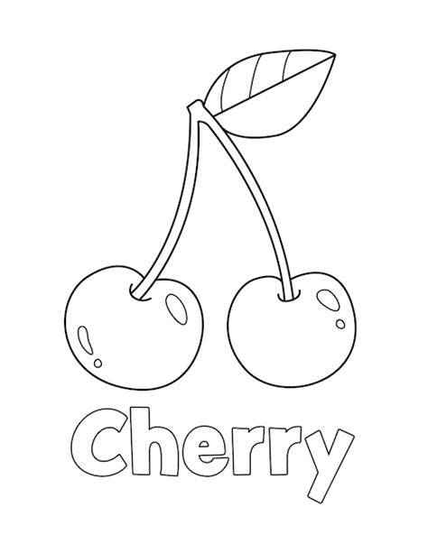 Cherry Coloring Page Fruit Coloring Pages Free Coloring Pages