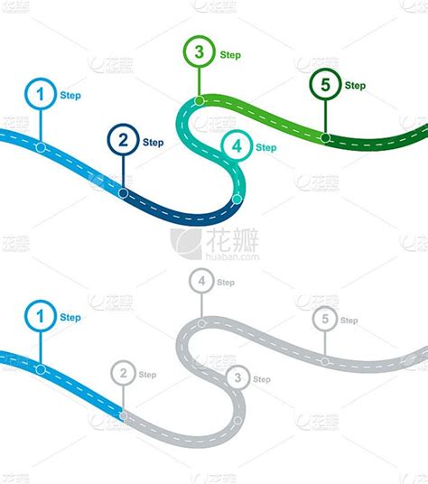 平面路线图信息图模板。专业的步骤图素材 花瓣网