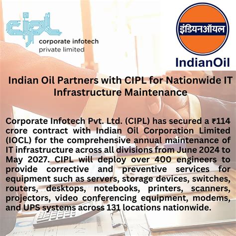 Cipl Corporate Infotech Pvt Ltd On Linkedin Cipl Iocl