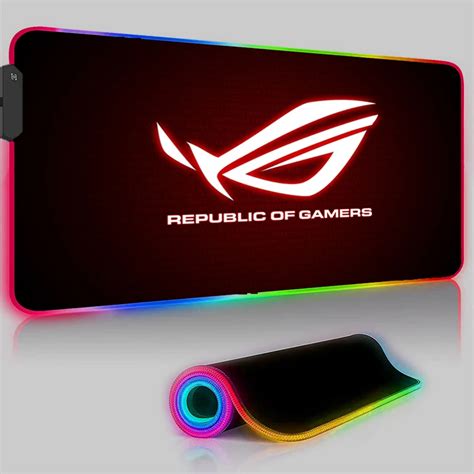 컴퓨터 책상 Rgb 마우스 패드 Asus Led 게임 매트 마우스 패드 애니메이션 고무 게임 액세서리 키보드 매트 노트북 게이머 패드 Pc 마우스 패드 기가팩토리