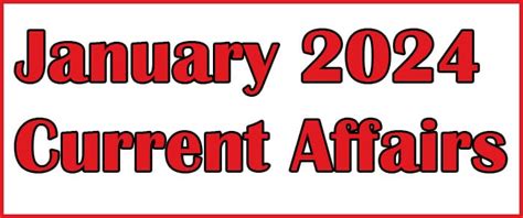 January 2024 Current affairs जनवर 2024 करट अफयरस