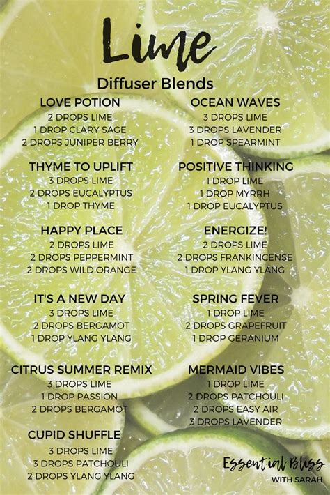Lime Diffuser Blends Using Dōterra Lime Essential Oil Essential Oils