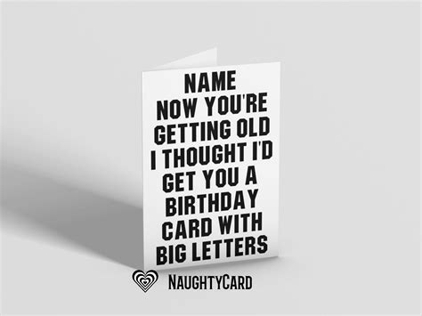 Personalised Funny Birthday Card Naughty Card And Only Bear