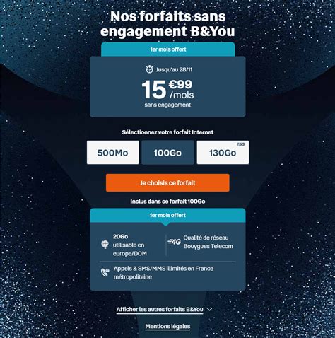 Bouygues Telecom Lance Un Nouveau Forfait Mobile à 100 Go Avec Un Mois