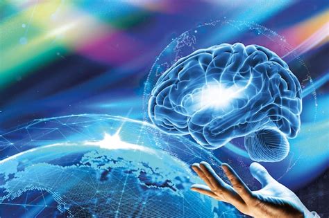 Premium Photo 3d Rendering Brain In Hand With Lights Digital Planet
