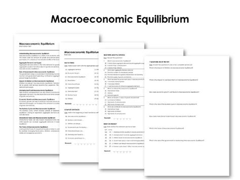 Macroeconomic Equilibrium Teaching Resources