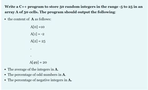 Solved Write A C Program To Store Random Integers In Chegg
