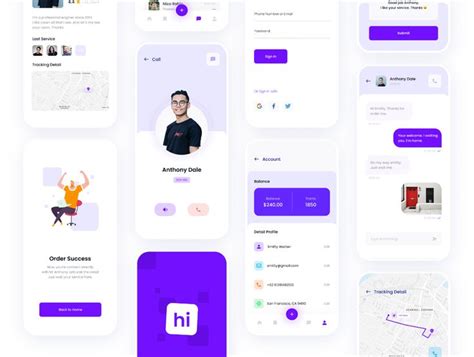 hi social service app ui kit — ui kits on ui8