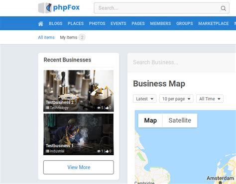 Business Directory Map PhpFox Store