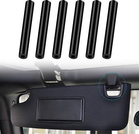 6pcs Sun Visor Repair Kit For Jeep Wrangler Jk Jku 2007 2017 Rubber Black Repair