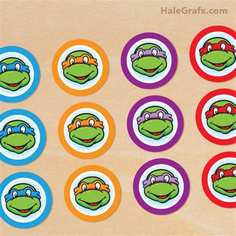 Printable Ninja Turtle Cupcake Toppers