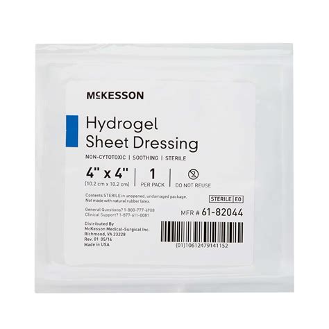 Hydrogel Dressing Performance Hydrogel 4 X 4 Inch