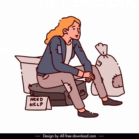 Cartoon Homeless Person