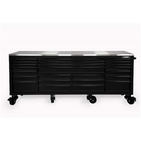Husky 96 In W X 24 In D 16 Drawer Heavy Duty Mobile Workbench With