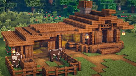 Starter House With A Cowshed R Minecraftbuilds