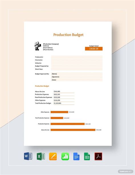 Production Budget Template Google Docs Google Sheets Excel Word Apple Numbers Apple Pages