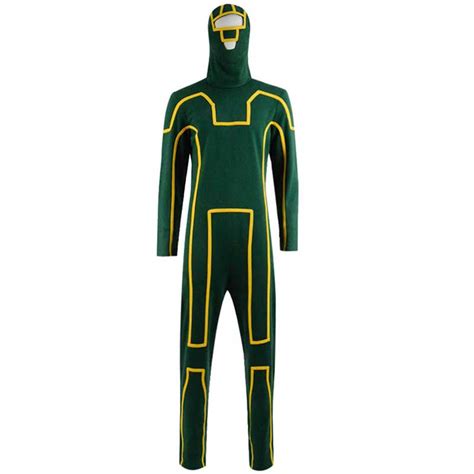 Accosplay Kick Ass Costume Dave Lizewski Green Jumpsuit Men Cosplay Ou