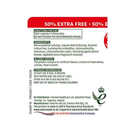 Natures Aid Acidophilus Complex 5 Billion 50 Extra Free Buy Online