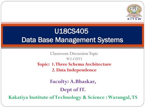 Ppt5databasemanagement Systemsthree Schema Architectureppt