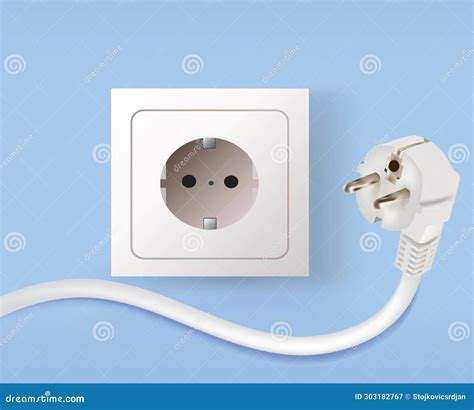 Wall Socket Icon Thin Linear Wall Socket Outline Icon Isolated On White Background From