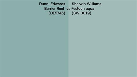 Dunn Edwards Barrier Reef De5745 Vs Sherwin Williams Festoon Aqua Sw