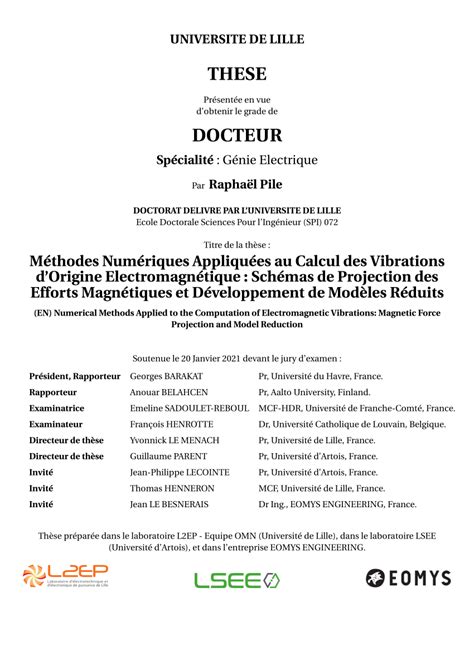 Pdf Numerical Methods Applied To The Computation Of Electromagnetic Vibrations Magnetic