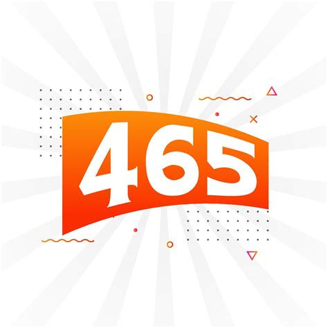 465 number vector font alphabet. Number 465 with decorative element ...