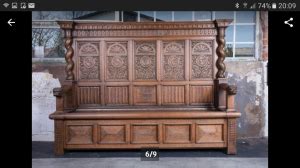 Alte Bank Mit Schnitzereien Abschleifen