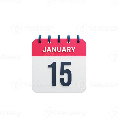 ícone de calendário realista de janeiro ilustração d data de janeiro PNG
