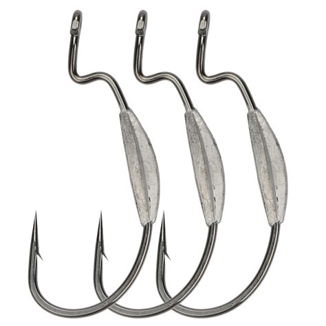 Tsurinoya 20pcs Fishing Hook Barbed Lead Offset Hooks Fit For Texas