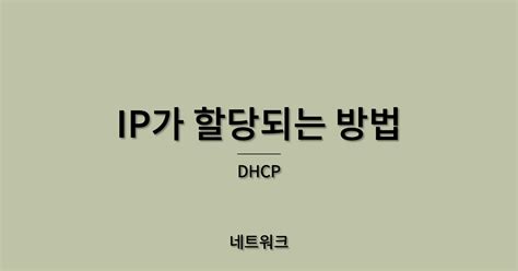 네트워크 Ip가 할당되는 방법