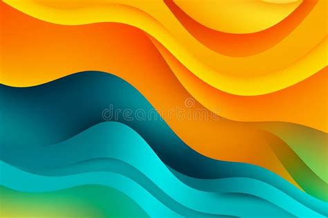 Gradient Mesh Background With A Vibrant Orange Yellow Turquoise And