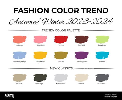 Fashion Color Trend Autumn Winter 2023 2024 Trendy Colors Palette