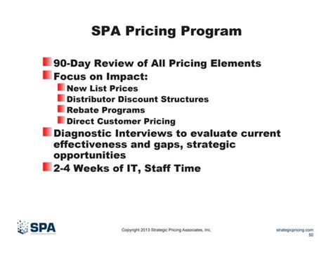Strategic Pricing Associates Spa Pricing Program Overview Jan 2014 Pdf